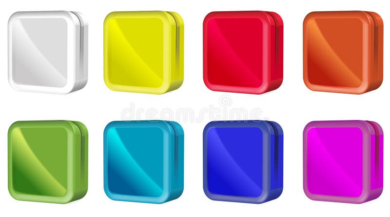 Square Color Box Icon Template Stock Vector - Illustration of open ...