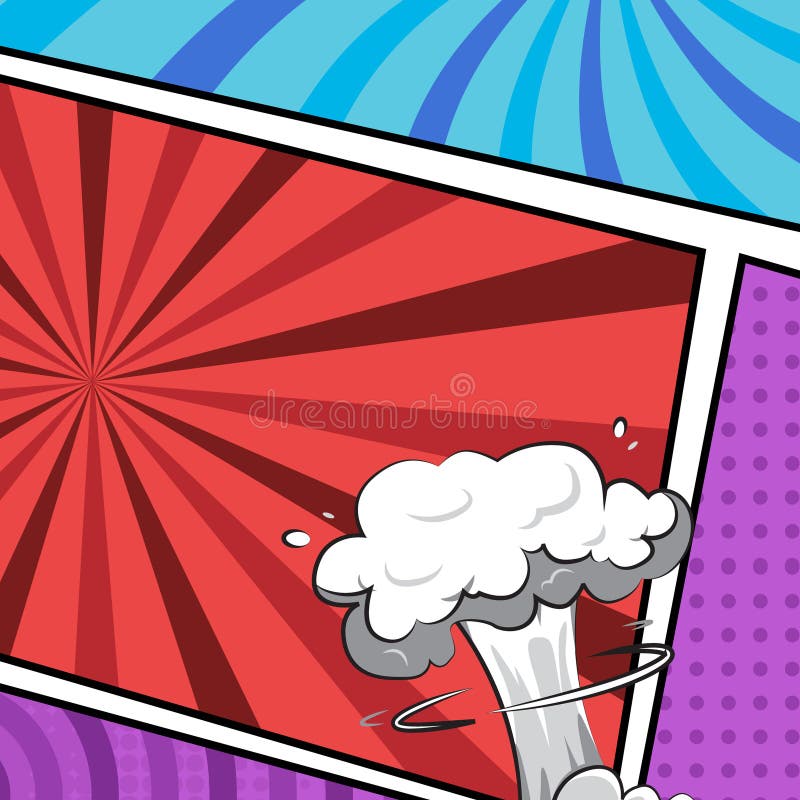 Square Colorful Comic Cartoon Frame Border Template Background Design ...