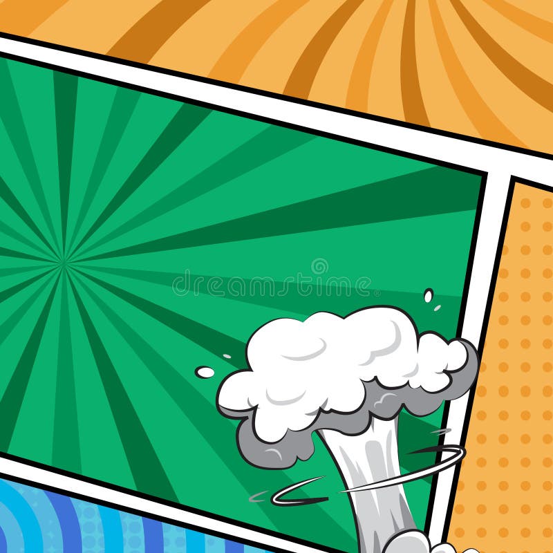 Square Colorful Comic Cartoon Frame Border Template Background Graphic ...