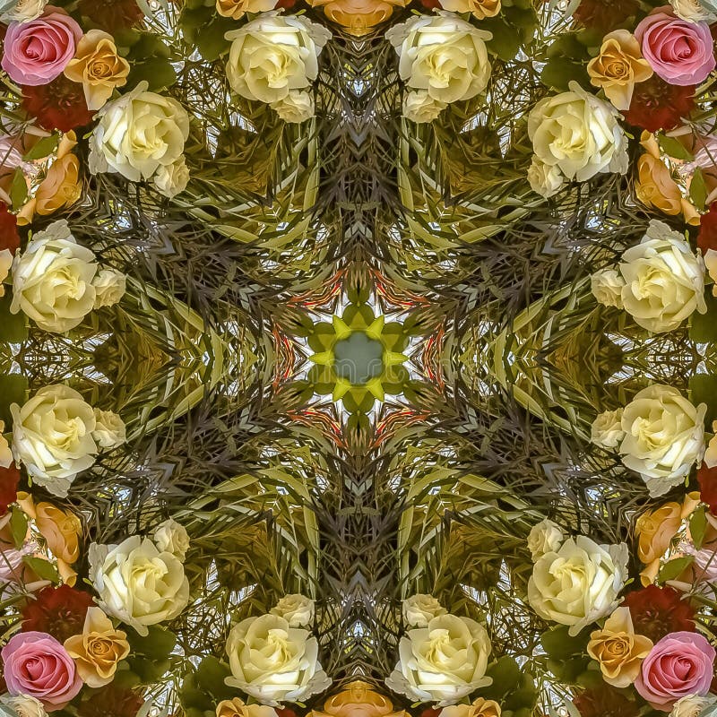 Square Colorful Floral Design at a Wedding Created into a Decorative ...