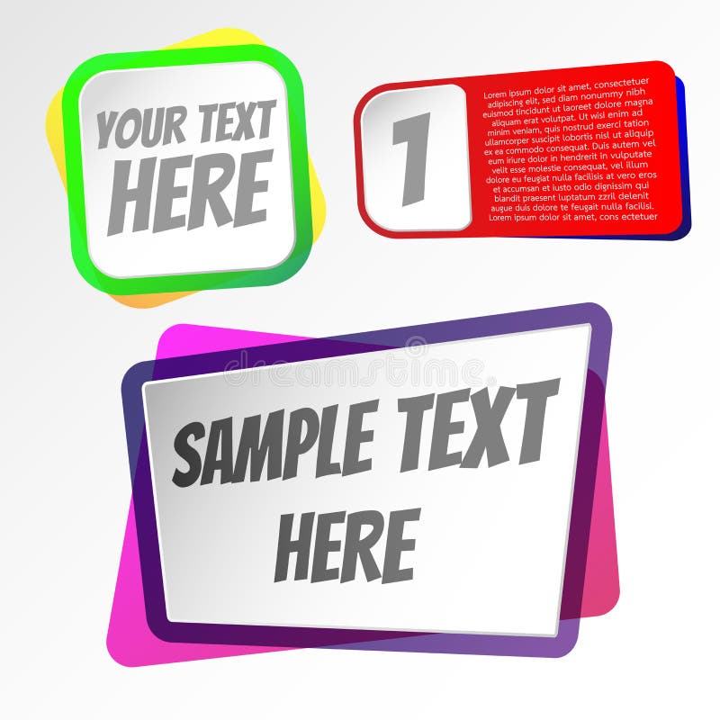 Modern Square Colorful Label Set for Sale, Web and Decoration Stock ...