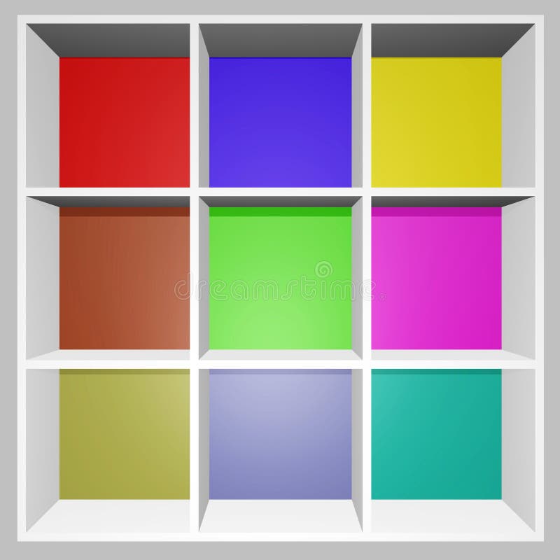 Square Colorful Product Display Show Rack Stock Illustration ...