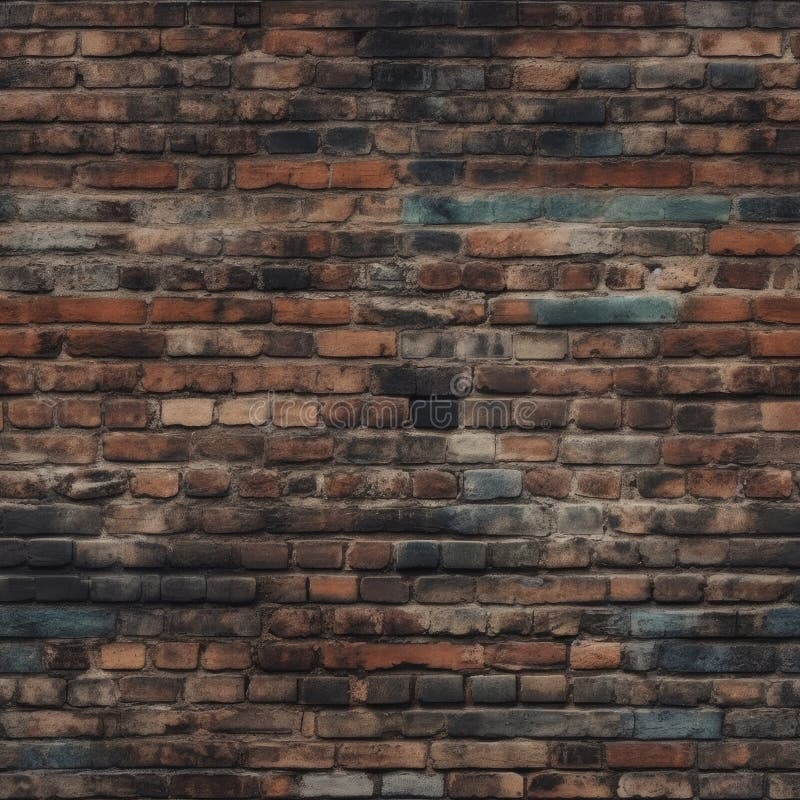 A Square Colorful Rustic Brick Wall Pattern Tile Stock Illustration ...