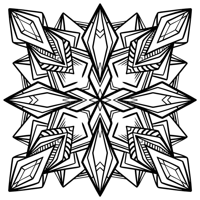 Square Coloring with Various Geometric Elements Stock Vector ...