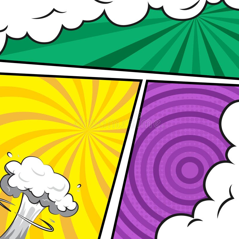 Square Colorful Comic Cartoon Frame Border Template Background Vector ...