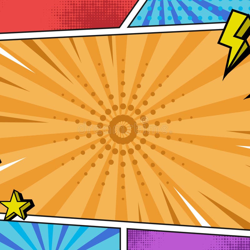 Square Comic Style Wallpaper or Background Template Concept Stock ...