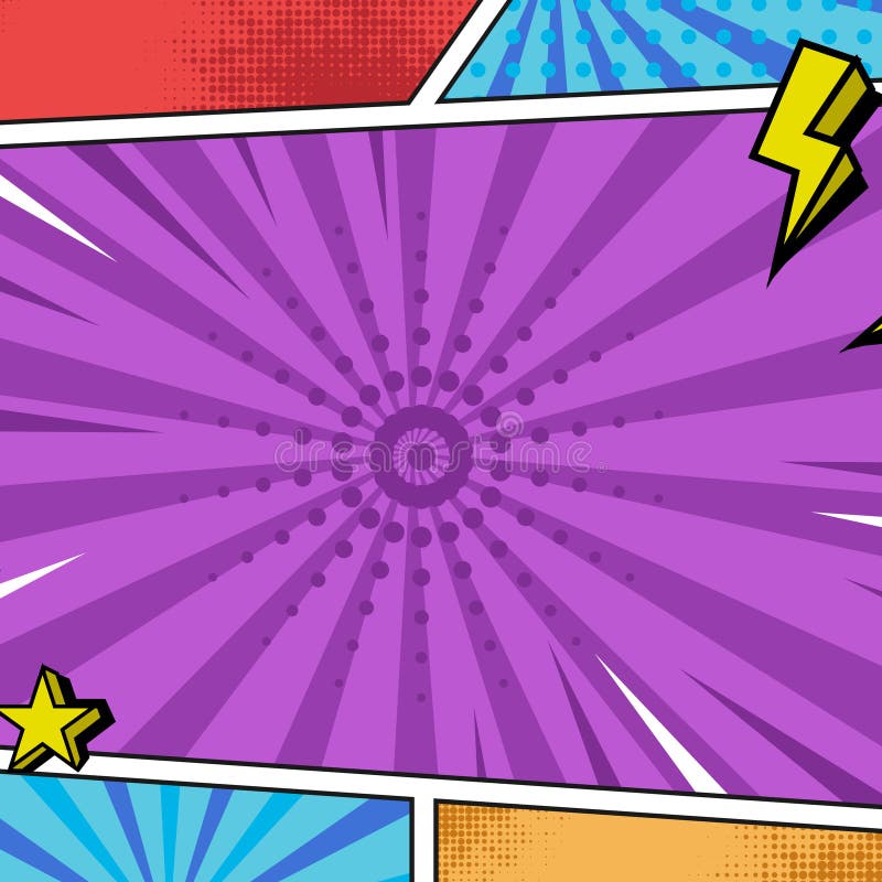 Square Comic Style Wallpaper or Background Template Graphic Stock ...