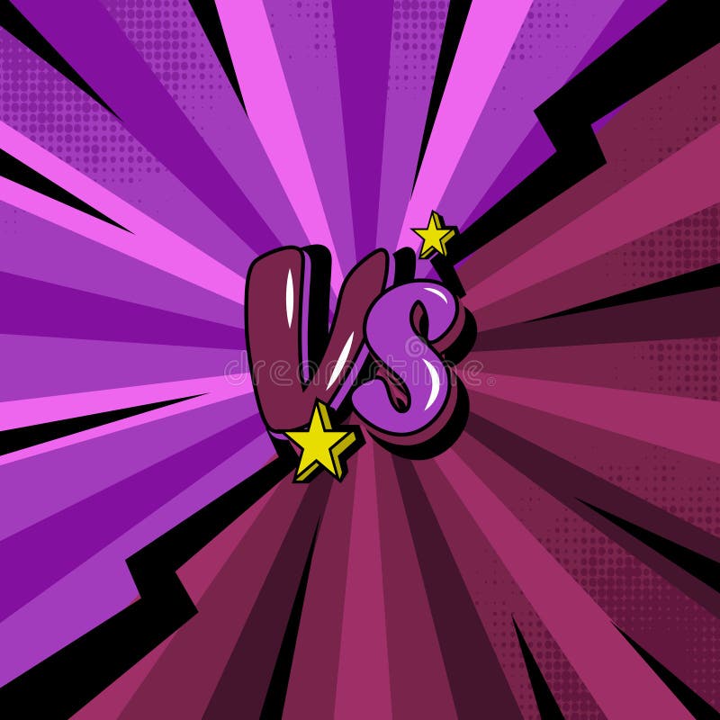 Square Comic Versus Fight Background Two Color Illustration Stock ...