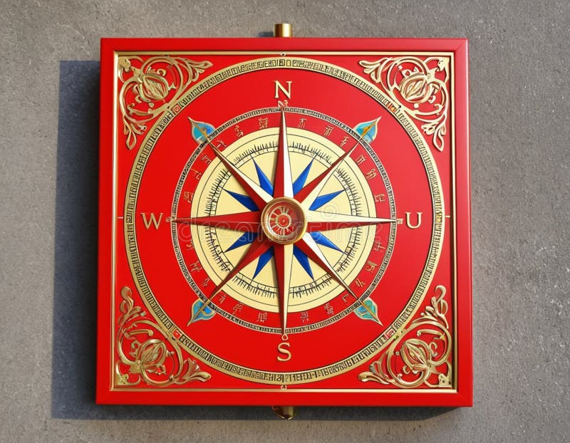 Feng Shui Chinese Compass stock illustration. Illustration of rose ...