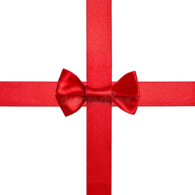 Square Composition with Red Ribbons and a Bow Stock Image - Image of ...