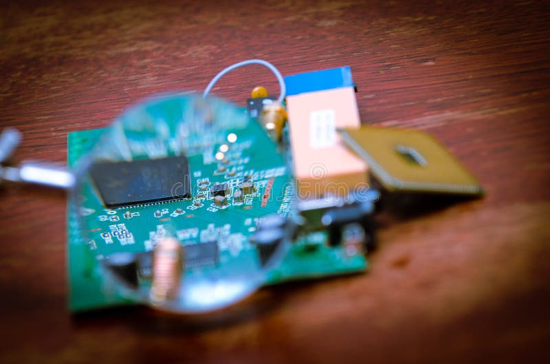 A Square Computer Processor Pulled from a Broken Computer. the ...