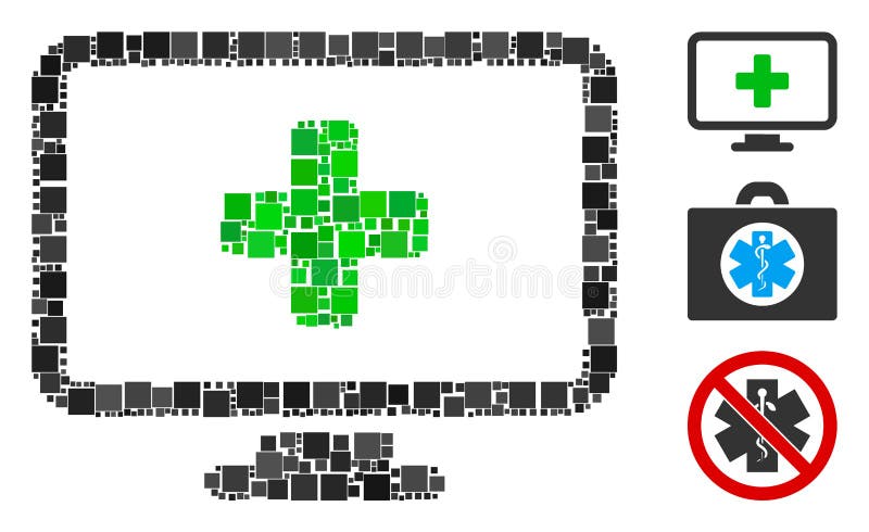 Square Computer Treatment Icon Vector Mosaic Stock Illustration ...