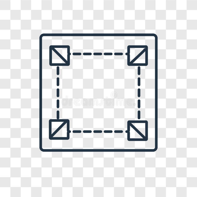 Square Concept Vector Linear Icon Isolated on Transparent Background ...