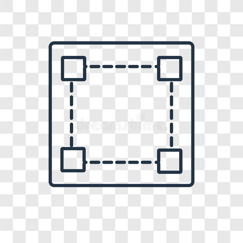 Square Concept Vector Linear Icon Isolated on Transparent Background ...