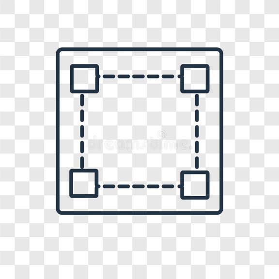 Square Concept Vector Linear Icon Isolated on Transparent Background ...