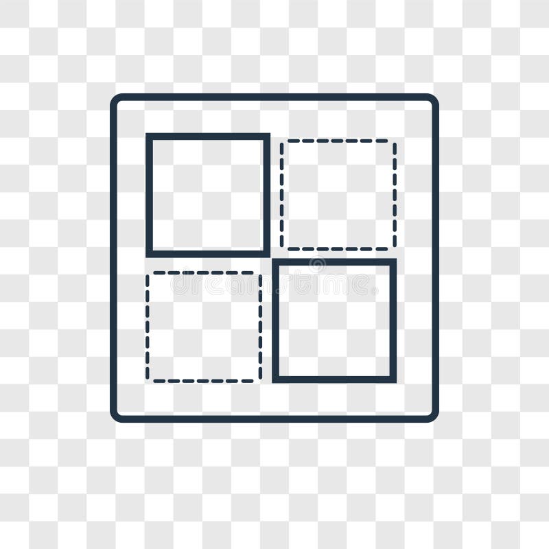 Square Concept Vector Linear Icon Isolated on Transparent Background ...