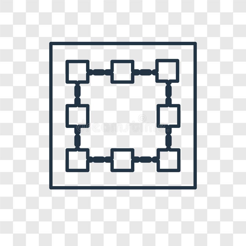 Square Concept Vector Linear Icon Isolated on Transparent Background ...