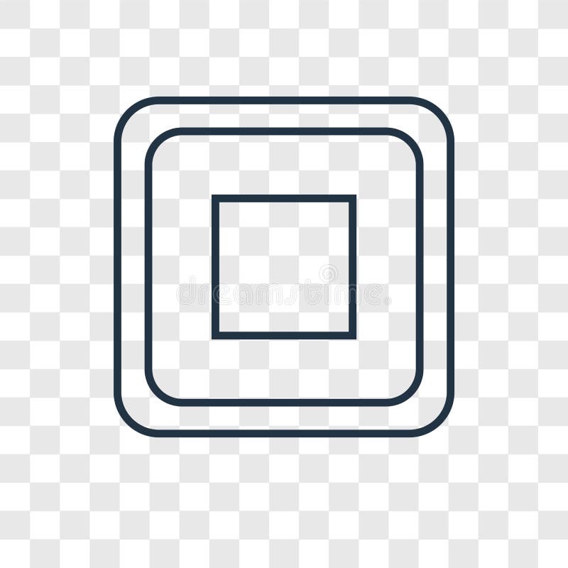 Square Concept Vector Linear Icon Isolated on Transparent Background ...