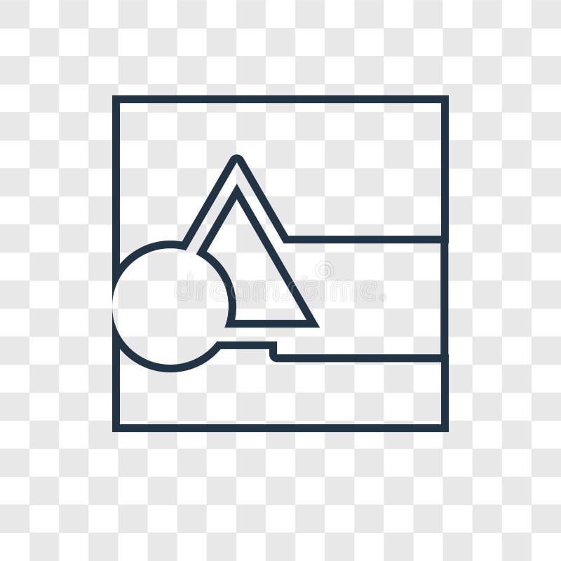 Square Concept Vector Linear Icon Isolated on Transparent Background ...