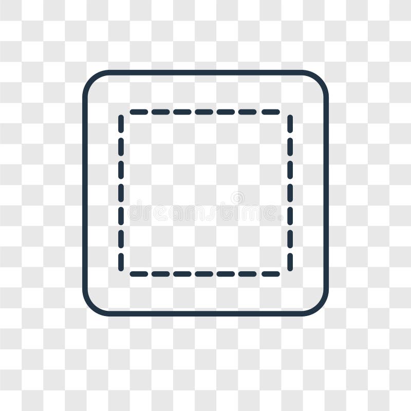 Square Concept Vector Linear Icon Isolated on Transparent Background ...