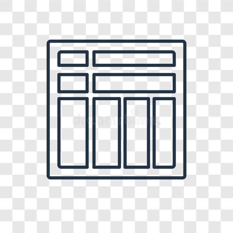 Square Concept Vector Linear Icon Isolated on Transparent Background ...