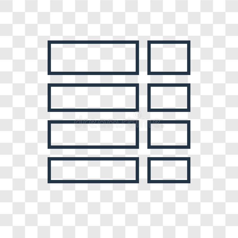 Square Concept Vector Linear Icon Isolated on Transparent Background ...