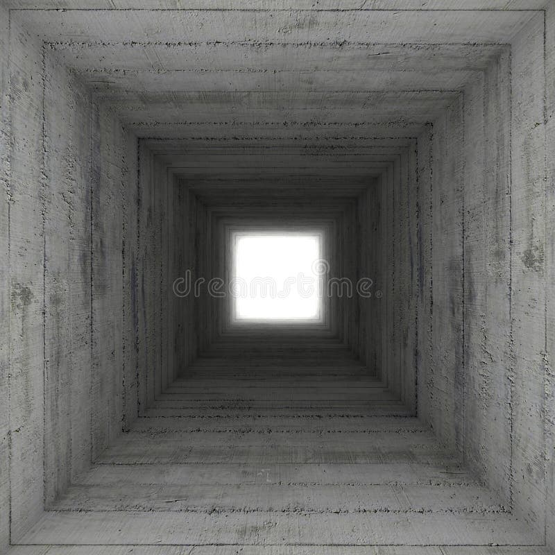 Abstract Square Dark Concrete Tunnel Interior Stock Illustration ...