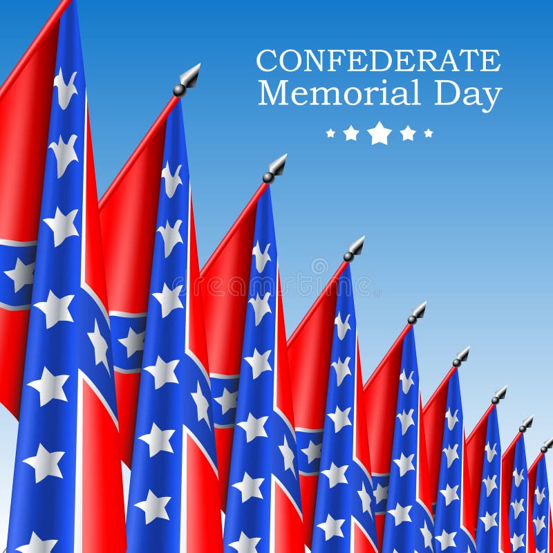 Square Confederate Memorial Day Vector Banner or Social Network Post ...