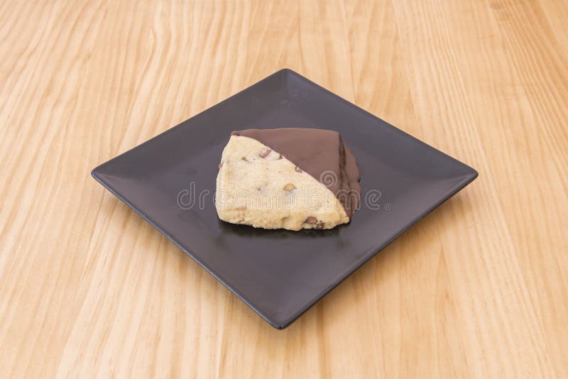 Square Cookie of Black and White Chocolates with Nuts Stock Photo ...