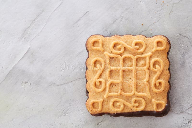 Square Biscuits Arranged in Pattern on Light Textured Background, Close ...
