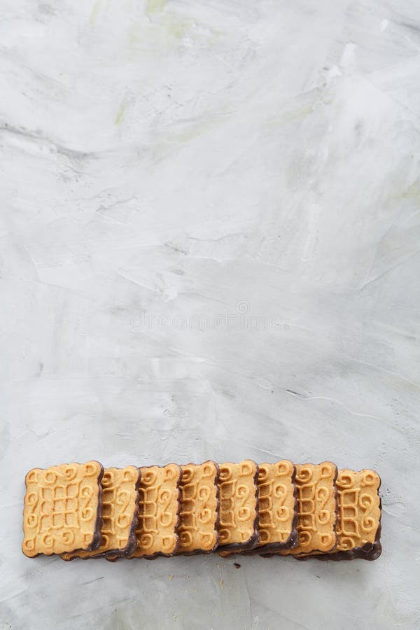 Square Biscuits Arranged in Pattern on Light Textured Background, Close ...