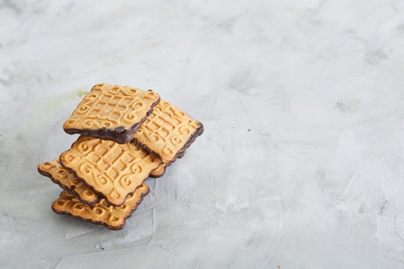 Square Biscuits Arranged in Pattern on Light Textured Background, Close ...
