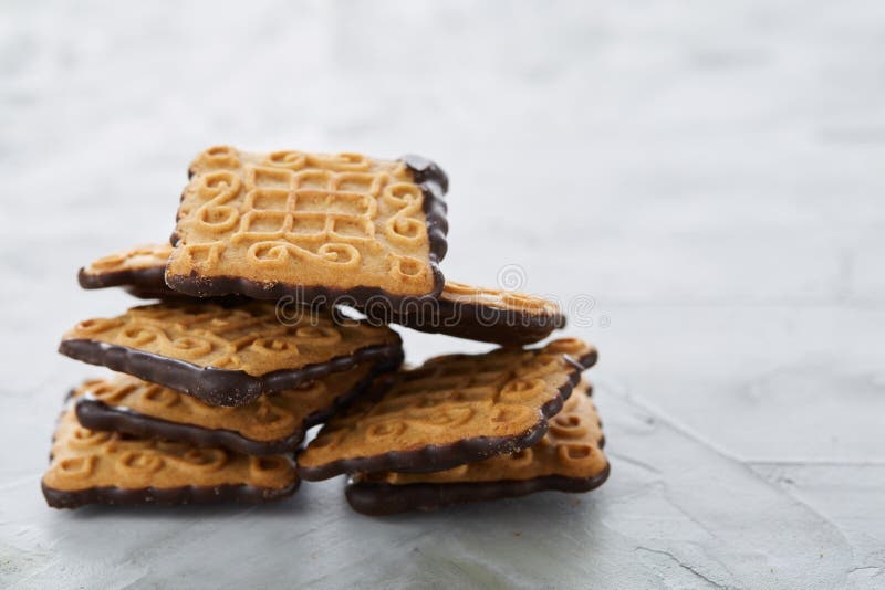 Square Biscuits Arranged in Pattern on Light Textured Background, Close ...