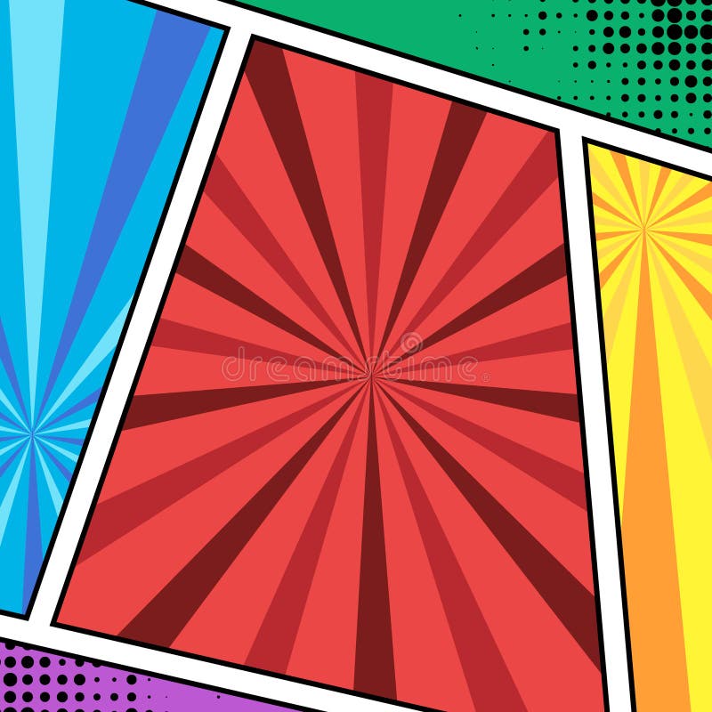 Square Copy Space Comic Book Background Design Stock Vector ...