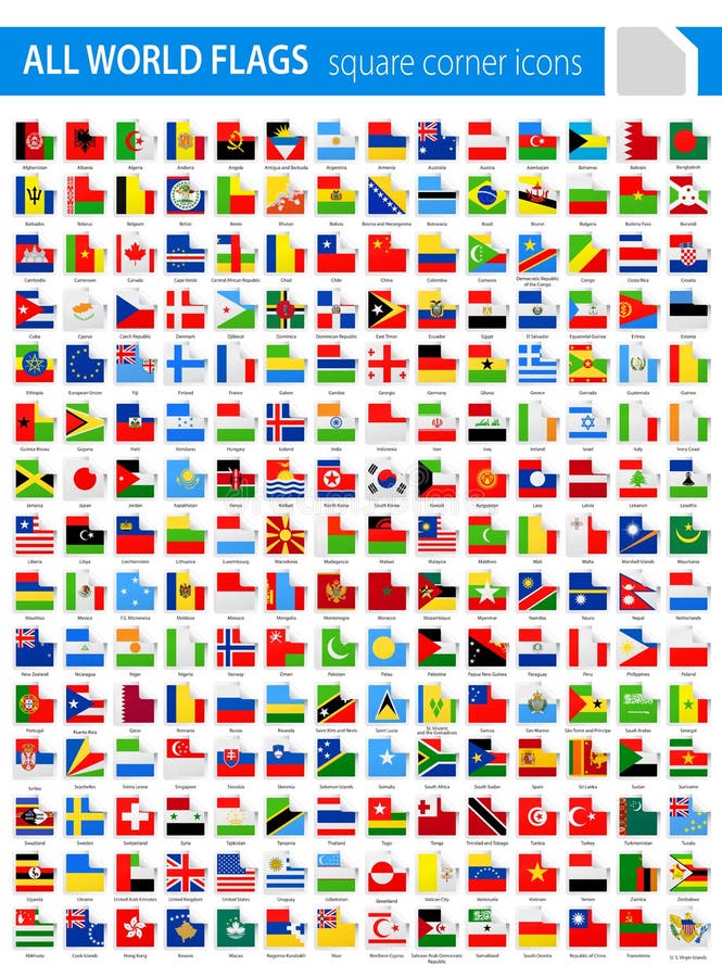 Square Corner Flags - All World Vector Stock Illustration ...