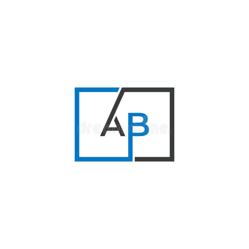 Square Corporate Letter AB Monogram Logo Design Vector Stock Vector ...