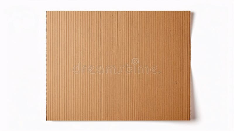 Square Corrugated Cardboard Sheet, Isolated on White Stock Illustration ...