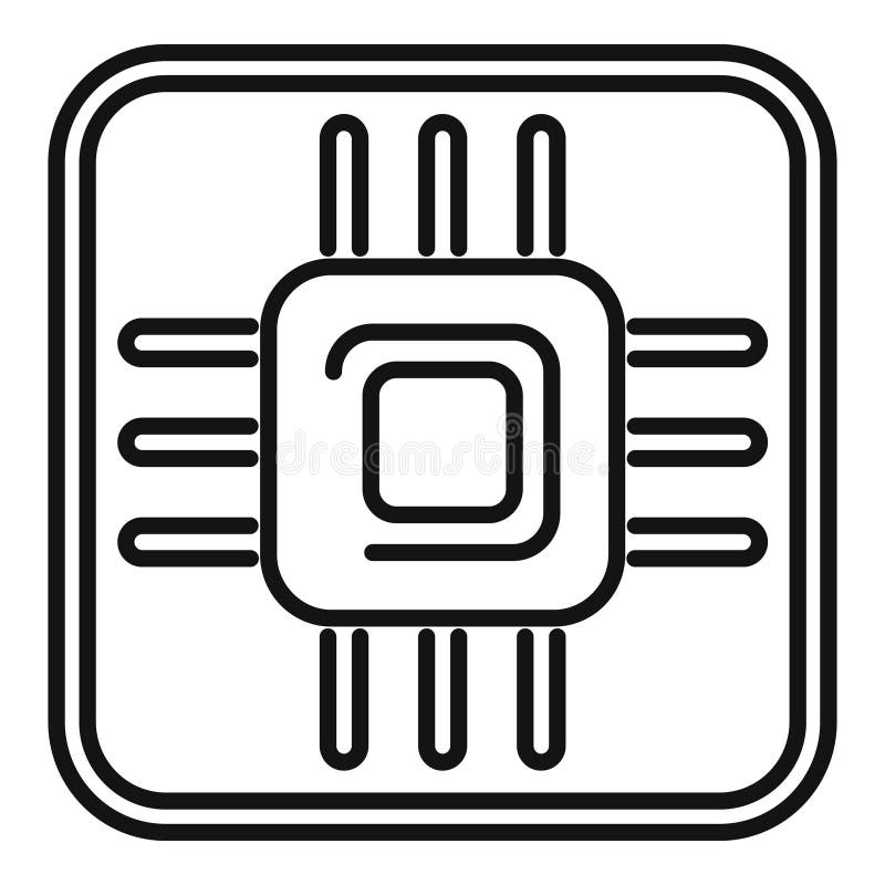 Square Cpu Chip Icon Representing Computing Power Stock Illustration ...