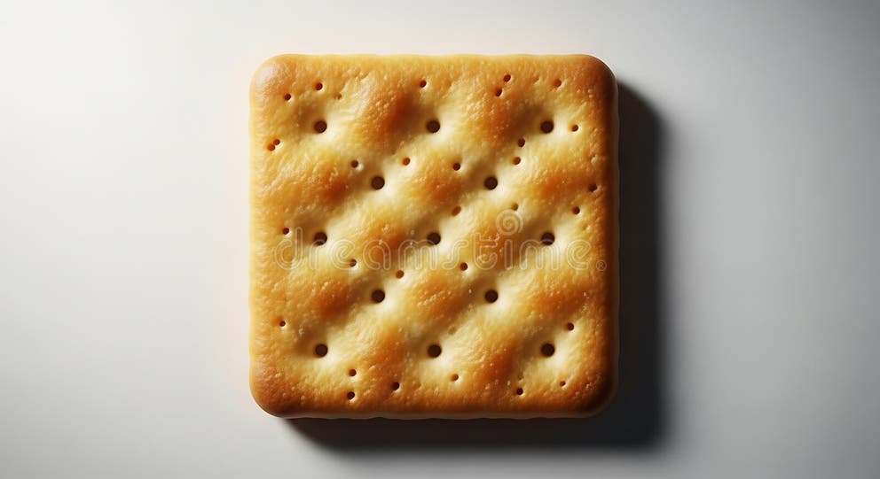 Square Cracker with a Golden-brown Crust Featuring Evenly Spaced ...