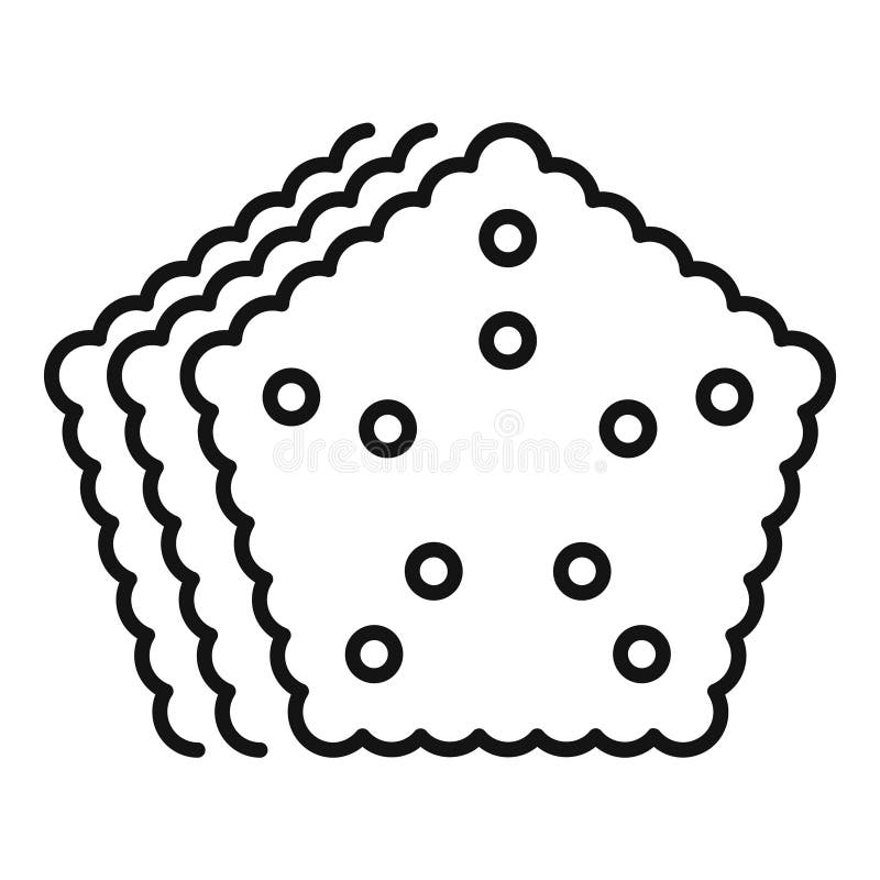 Square Cracker Icon Depicting Stacked Cookies for Snack Stock ...