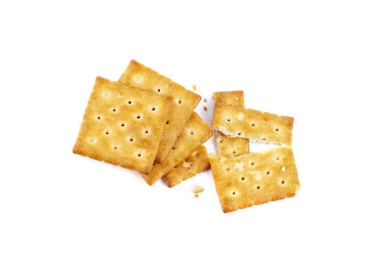 Square Crackers Cookies Isolated on White Background Stock Photo ...