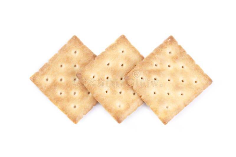 Square Crackers Cookies Isolated on White Background Stock Photo ...