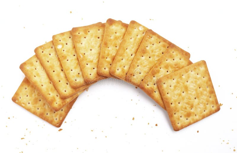 Square Crackers Isolated on a White Background Stock Image - Image of ...