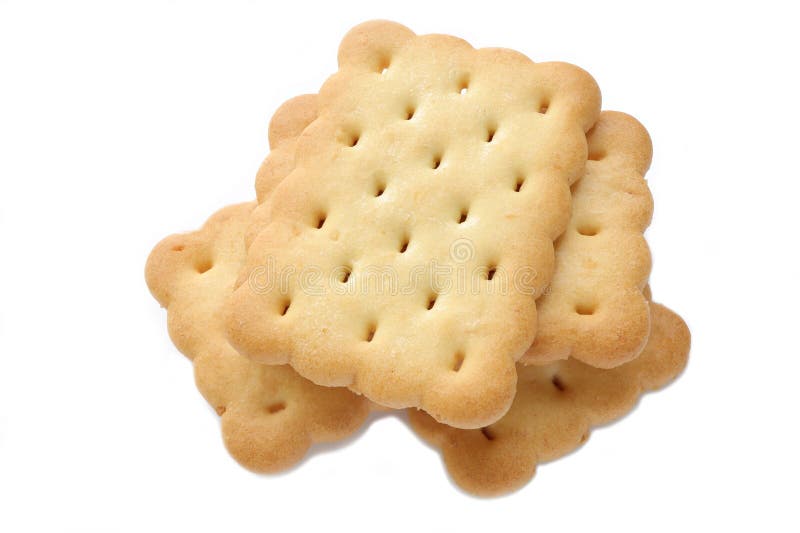 Square Crackers Isolated on White Background. Stock Photo - Image of ...
