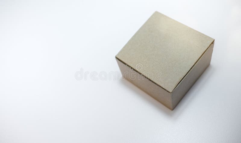 Square Craft Box for Packing Goods on White Isolate.a Clean Place for ...