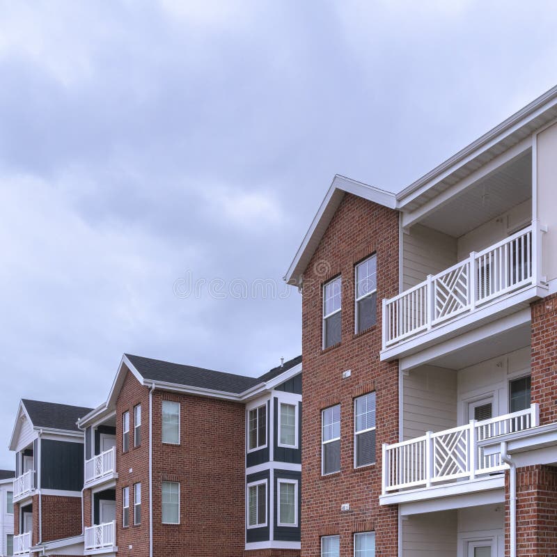Square Crop Large Apartment Complex in a Receding View Stock Image ...