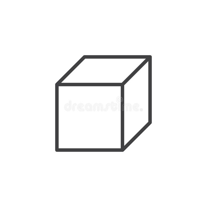 Square Cube Geometrical Figure Outline Icon Stock Vector - Illustration ... Square Cube Geometrical Figure Outline Icon Stock Vector - Illustration ...
