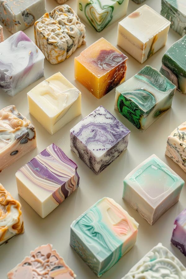 Square Cubes of Handmade Soap. Selective Focus Stock Image - Image of ...