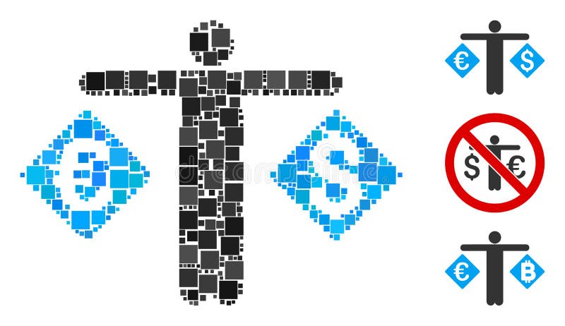 Square Currency Trader Icon Vector Collage Stock Illustration ...