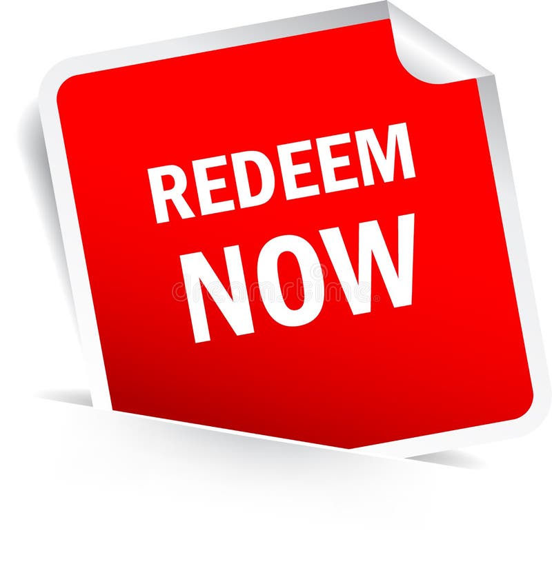 Redeem now vector sticker stock illustration. Illustration of color ...